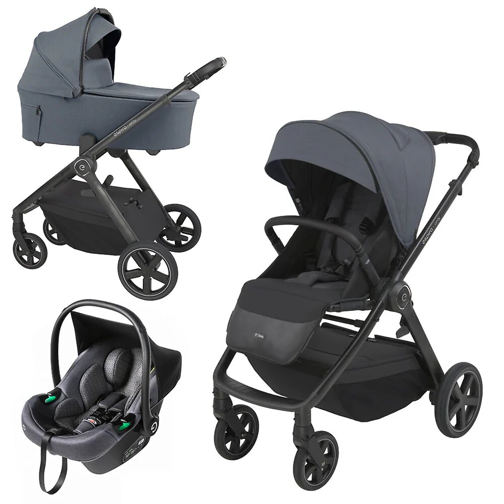 Детская коляска 3в1 Espiro Only, цвет Graphite Anthracite (Графитовый)