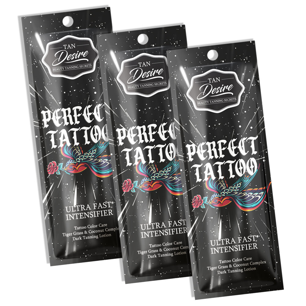 Крем Tan Desire Perfect Tattoo для загара в солярии ускоритель набор 3шт 15 мл