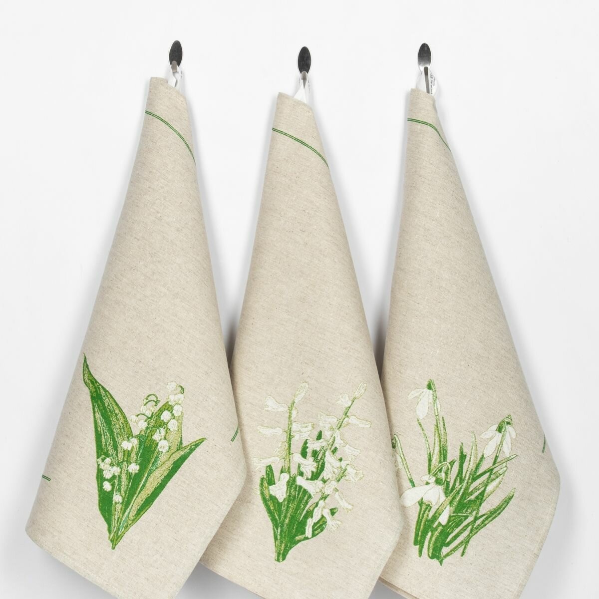 Комплект кухонных полотенец лен/хлопок 46х60 3 шт. "Цветы" Оршанский