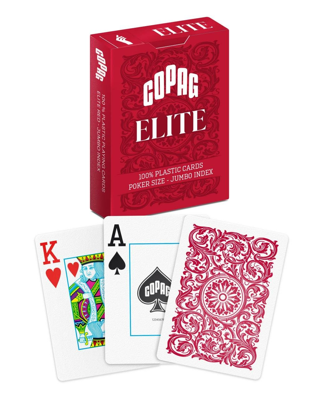 Карты "1546 Elite Plastic Poker Size Jumbo Index red Single deck" 62310 Copag