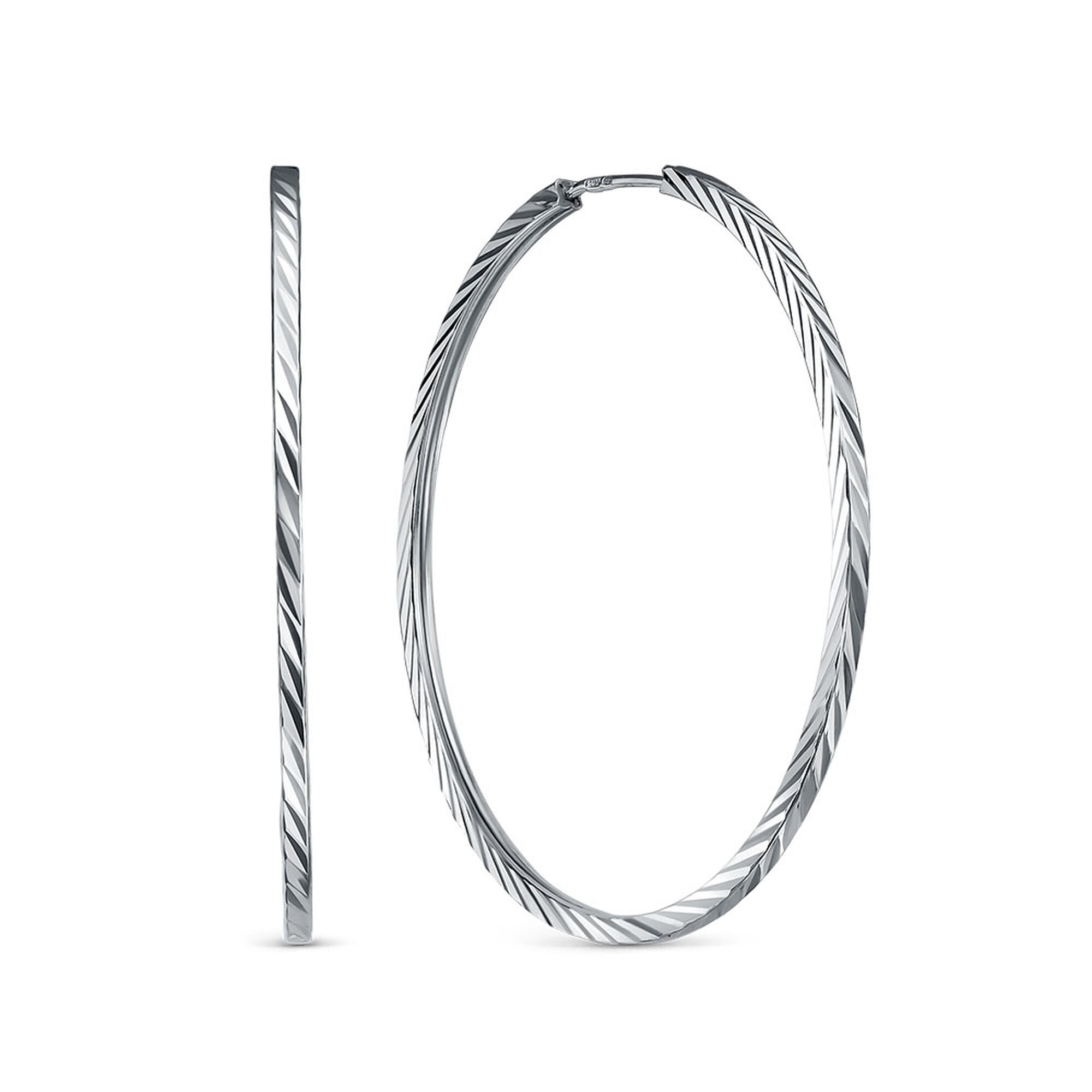 Серьги конго, серебро, 925 проба, родирование