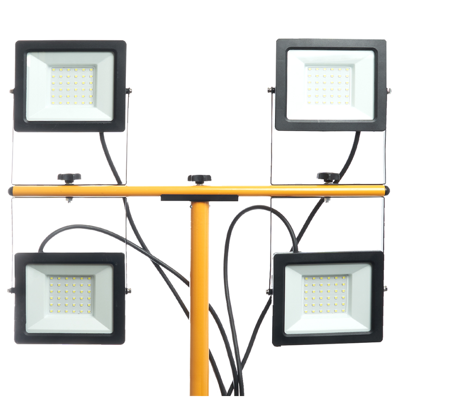 Прожектор на штативе, 4*50W 6400К 220V черный IP65, LL-506, 48507