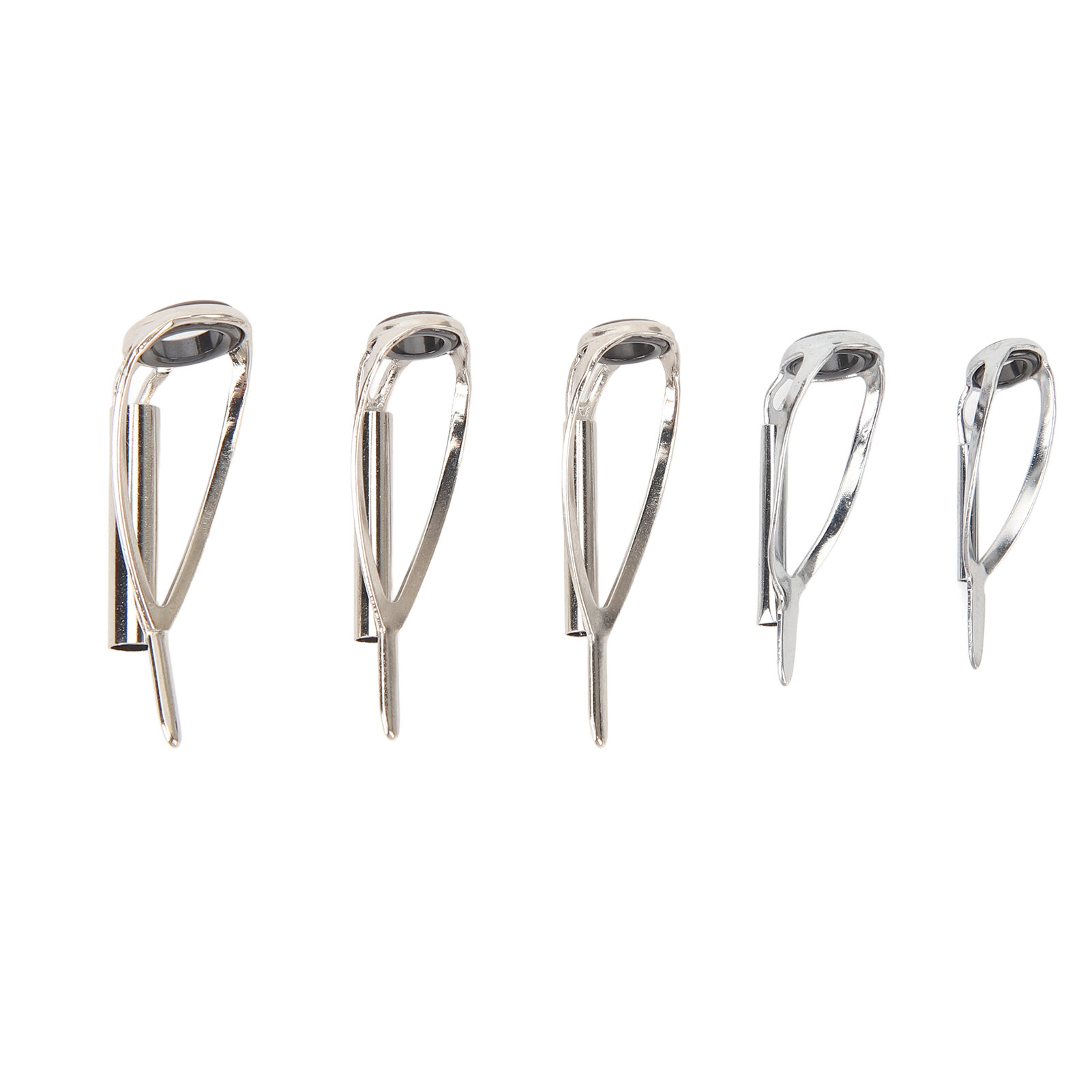 5pcs Fishing Rod Tip Ring Tangle Free 5 Sizes Metal Ceramic Repair Kit for Saltwater Freshwater