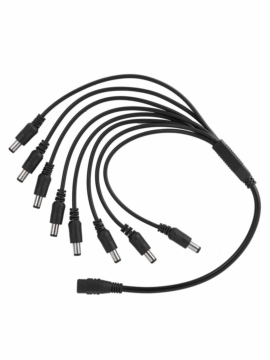 5,5x2,1 мм адаптер для кабеля питания камеры видеонаблюдения с 8 штекерами на 1 гнездо, удлинитель кабеля