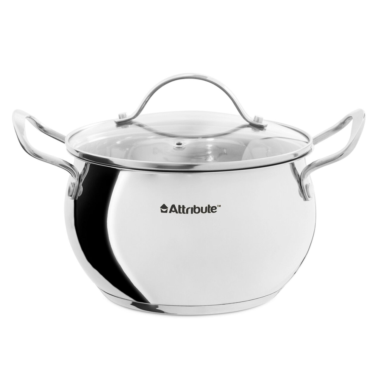 Attribute Optima кастрюля 3 л нержавеющая сталь/стекло с крышкой из стекла