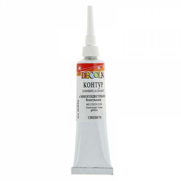 Акция ЛИК Контуры акриловые универсальные Decola, с многоцвет. блестками, 18мл 4690688003057,