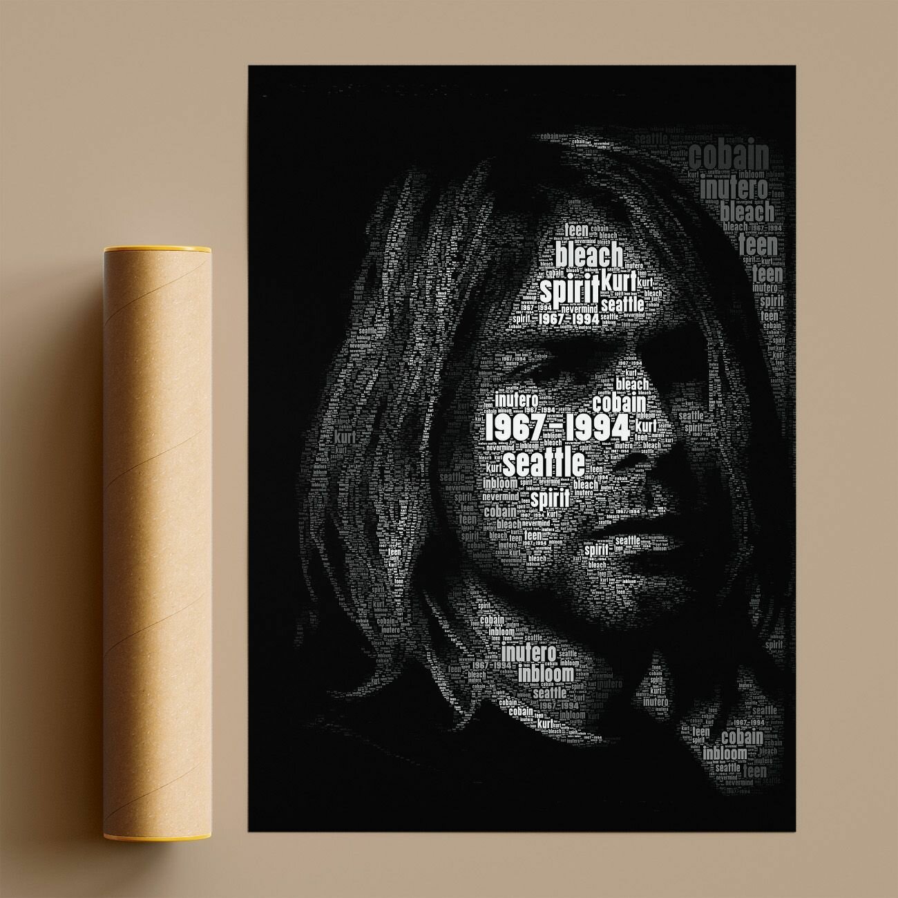 Постер Курт Кобейн 30х40 см без рамы/ Nirvana, постер для интерьера, в подарок