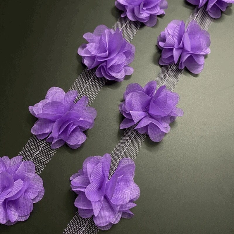 Кружево полиэстер/хлопок WM 5.8см Сиреневый, deep purple 120