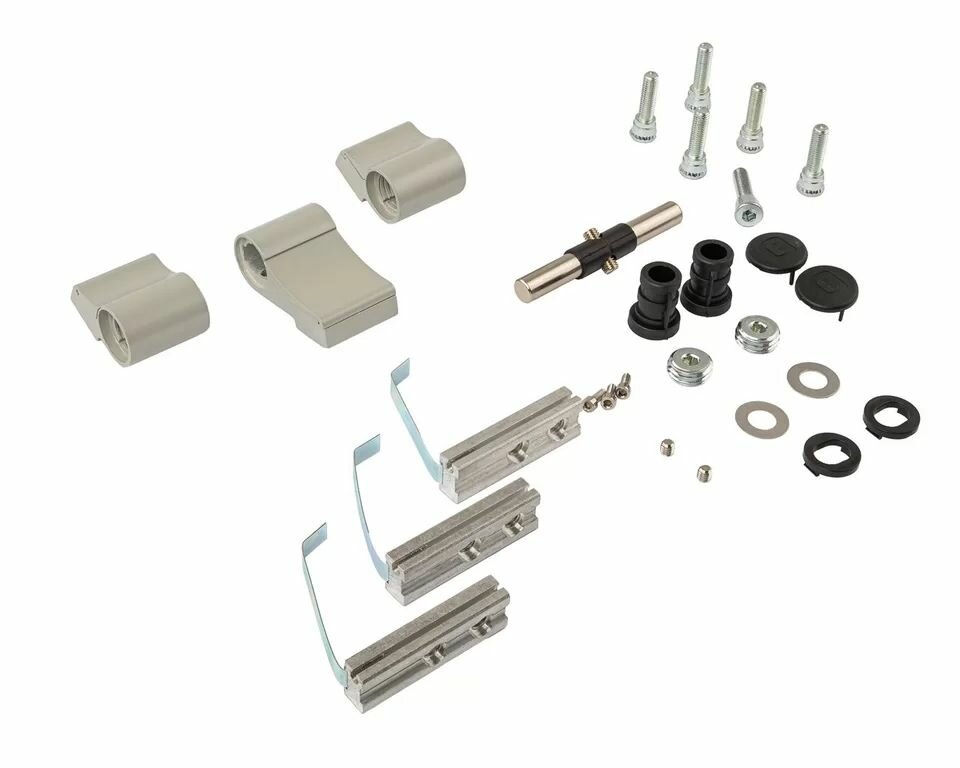 Петля дверная втулочная ELEMENTIS, 3-х секционная, м/о 63, крепление на теплый профиль, серебристая RAL 9006