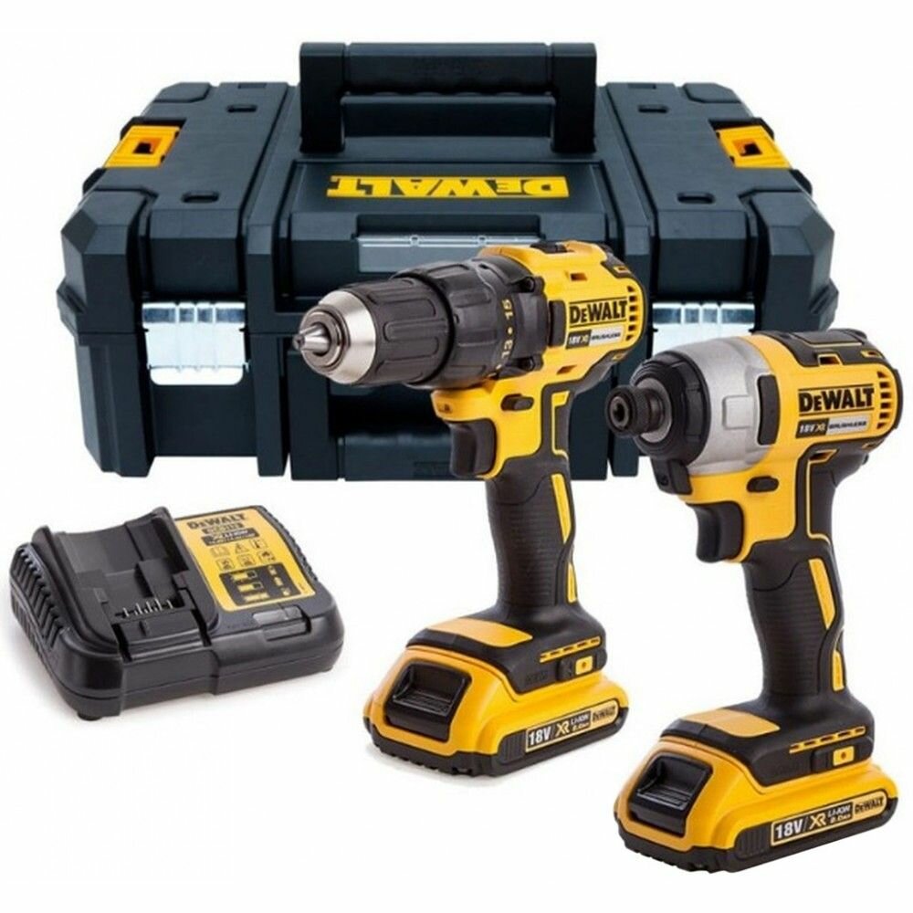 Набор электроинструмента DeWalt DCK2059D2T (дрель-шуруповерт DCD777 и шуруповерт DCF787), с АКБ и ЗУ, в кейсе