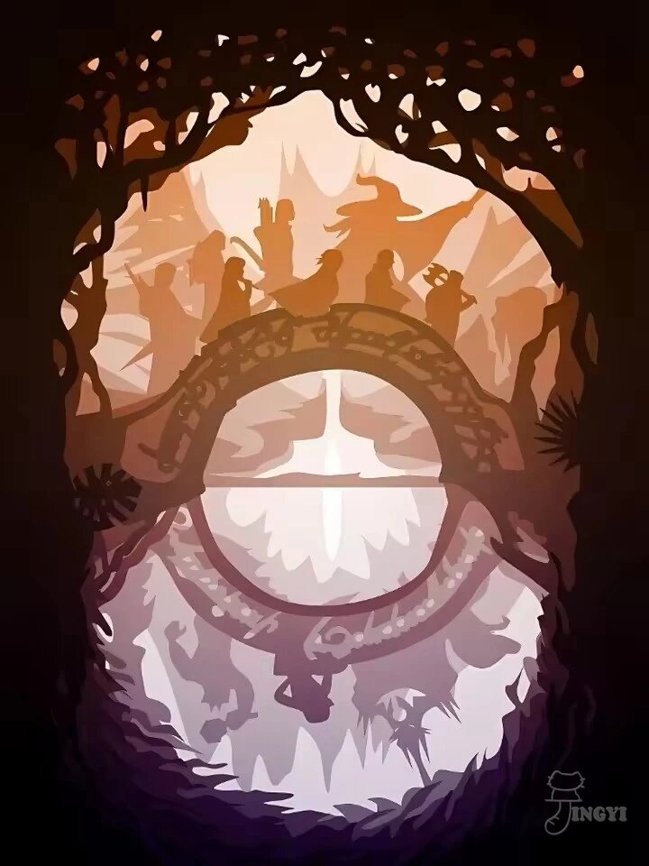 Алмазная мозаика на подрамнике "Властелин колец" круглые бриллианты 40х50см