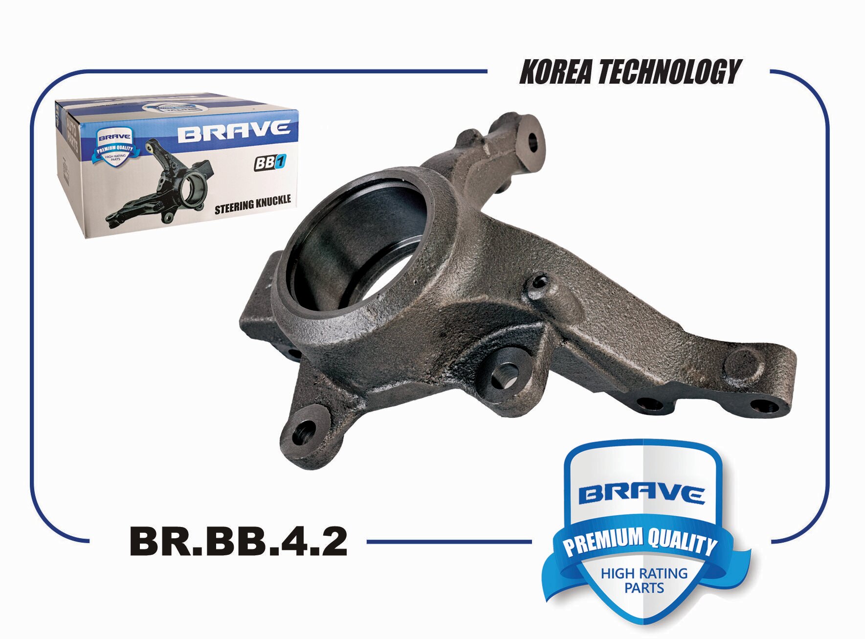 Кулак поворотный передний правый для ВАЗ Лада Ларгус, Рено Логан арт BRBB42 Brave