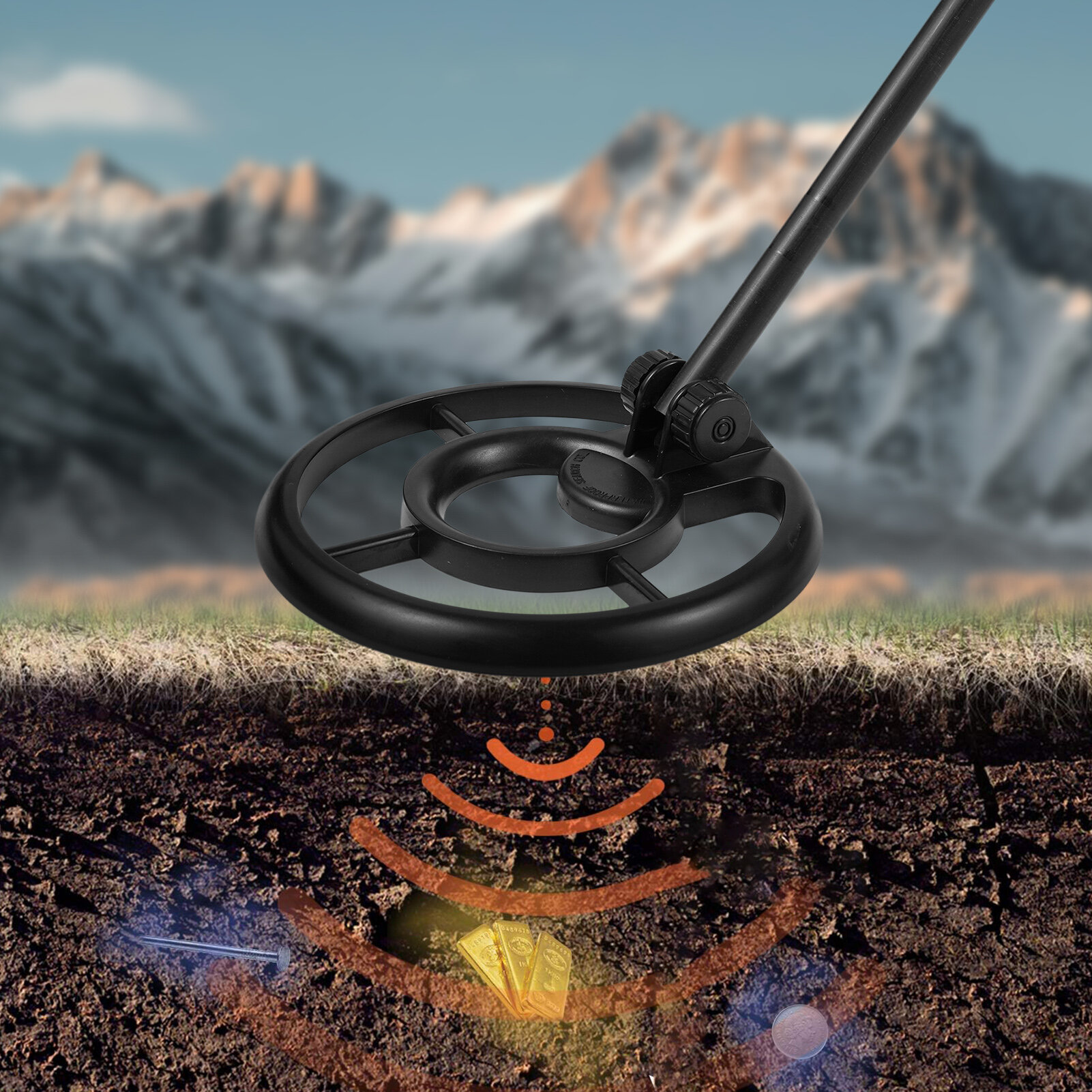 Металлоискатель для детей 7,3-дюймовая водонепроницаемая катушка металлоискателя легкий детектор золота с автоматической балансировкой регулируемая штанга пляжный металлоискатель юный искатель сокровищ