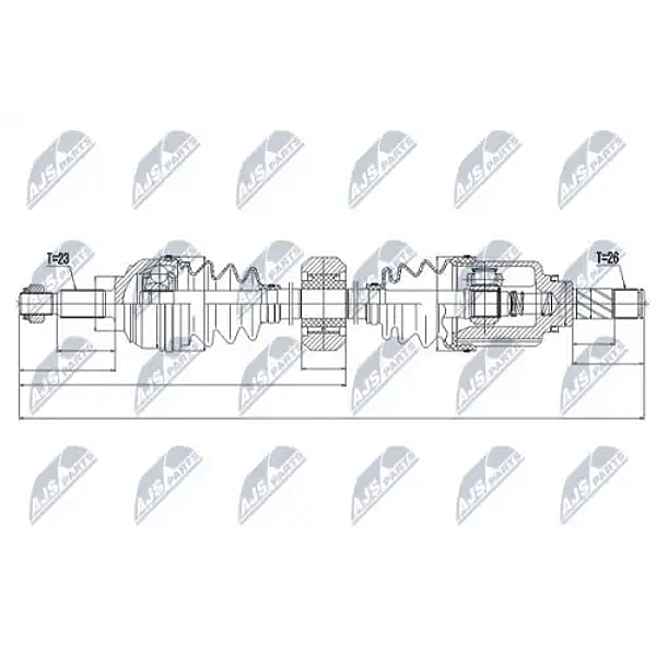 NTY NPW-RE-056 полуось dacia logan 11-, sandero 1.6 -12, / right, mtm / полуось dacia logan 11-, sandero 1.6 -12, / right, mtm /