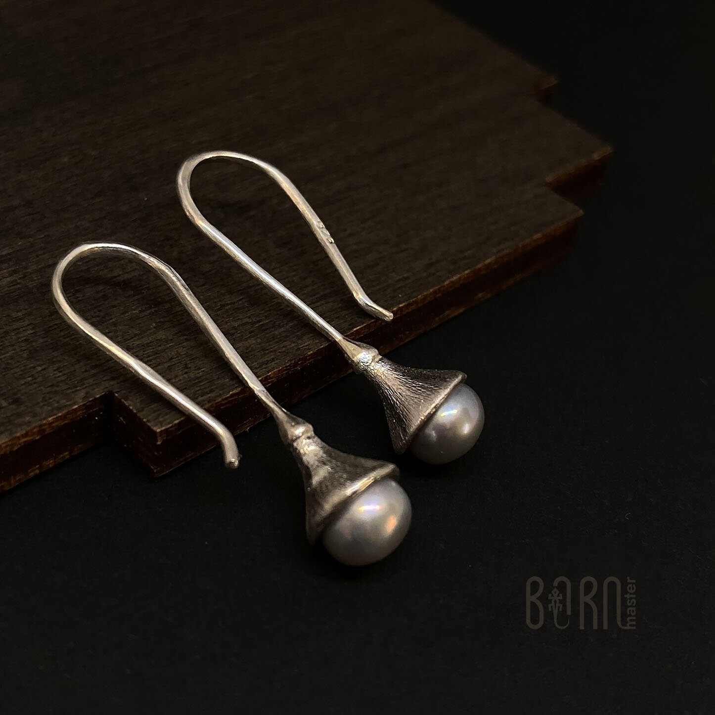 Серьги, серебро, 925 проба, жемчуг