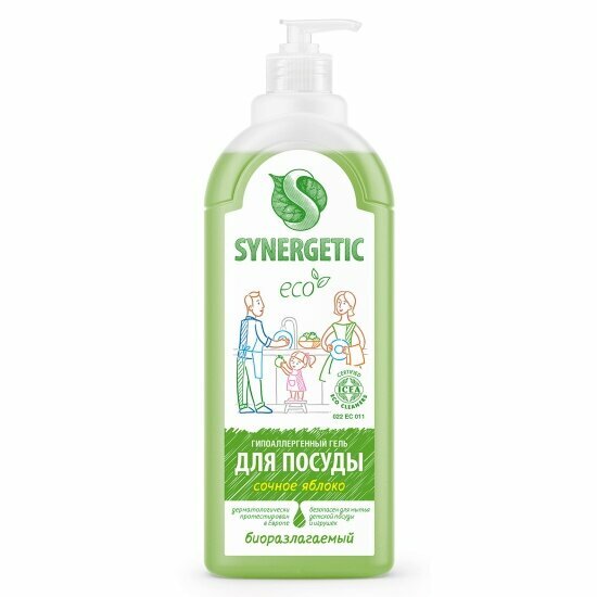 Гель для мытья посуды Synergetic Сочное Яблоко 1 л