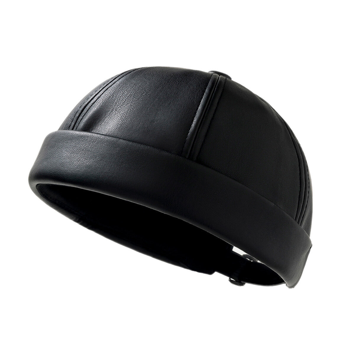 Шляпа арендодателя, однотонная, из искусственной кожи, с легкой пластиной, шляпа из кожи дыни, мужская модная уличная стильная женская модная универсальная шляпа яппи, матросская шляпа в стиле хип-хоп