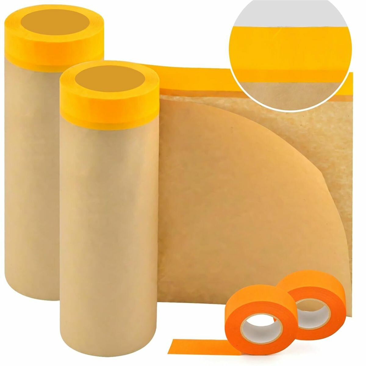 Маскирующая бумага с предварительно нанесенной клейкой лентой Маскирующая бумага для автомобильной краски