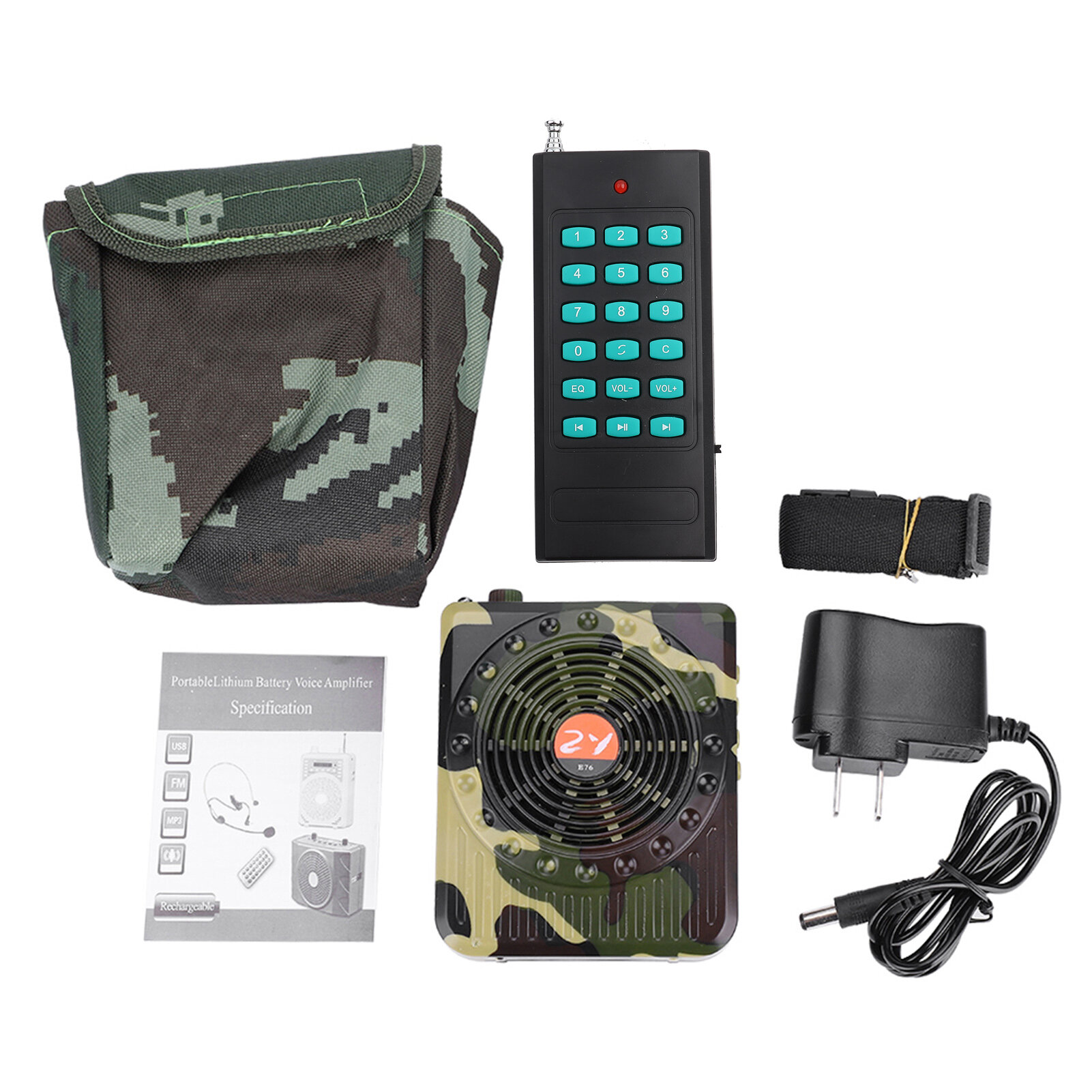 Camouflage Remote Control Outdoor Hunting Decoy Bird Caller Sound Speaker Voice Amplifier