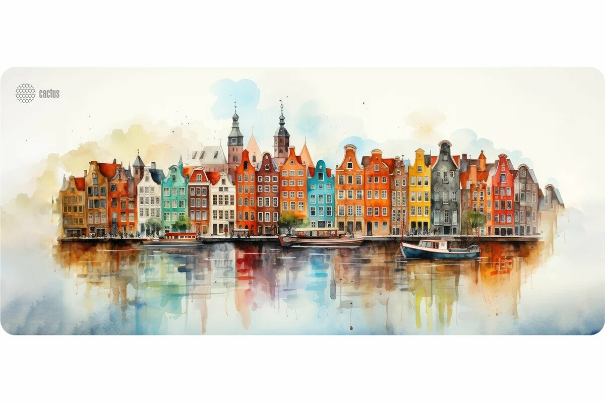 Коврик для мыши Cactus Amsterdam рисунок 900x400x3мм (CS-MP-PRO12XXL)