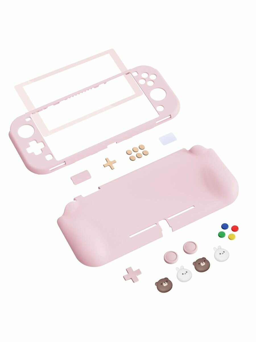 PlayVital Защитный чехол для Nintendo Switch Lite + насадки на джойстик Медведь и Кролик