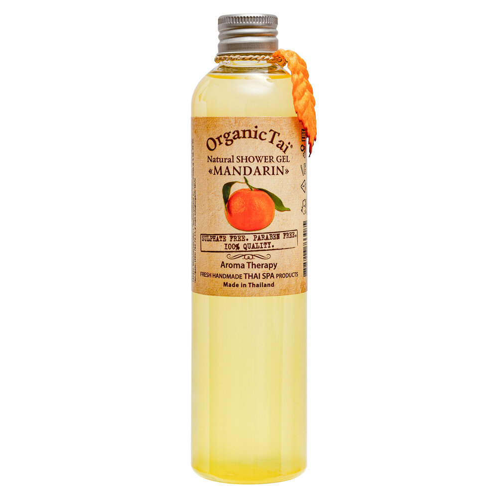 Гель для душа OrganicTai мандарин мужской, женский, цитрусовый 260 мл / полезный подарок Таиланд