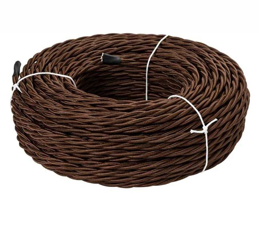 Ретро-провод витой Эко ПВХ 2х2,5 мм, коричневый TDM