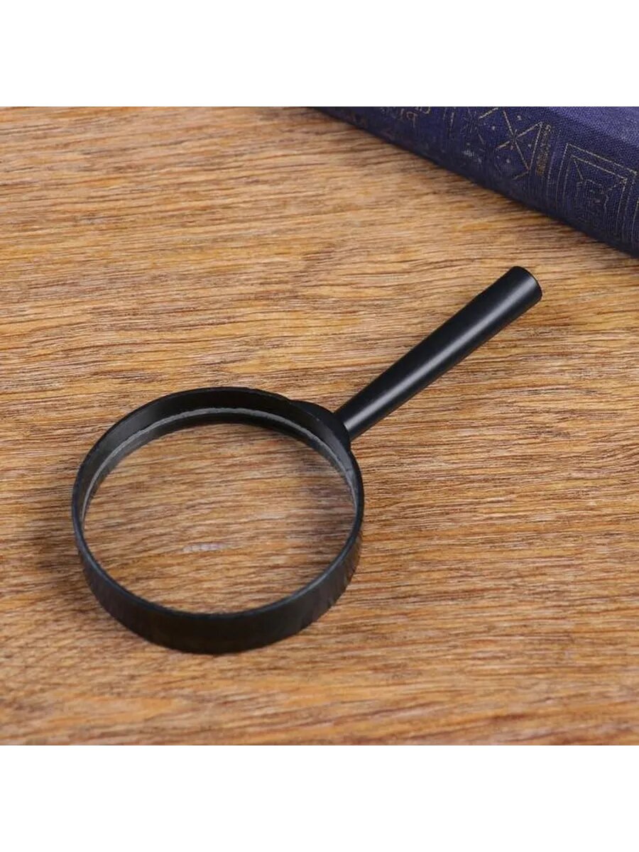 Классическая лупа 6x, диаметр 6 см, черная