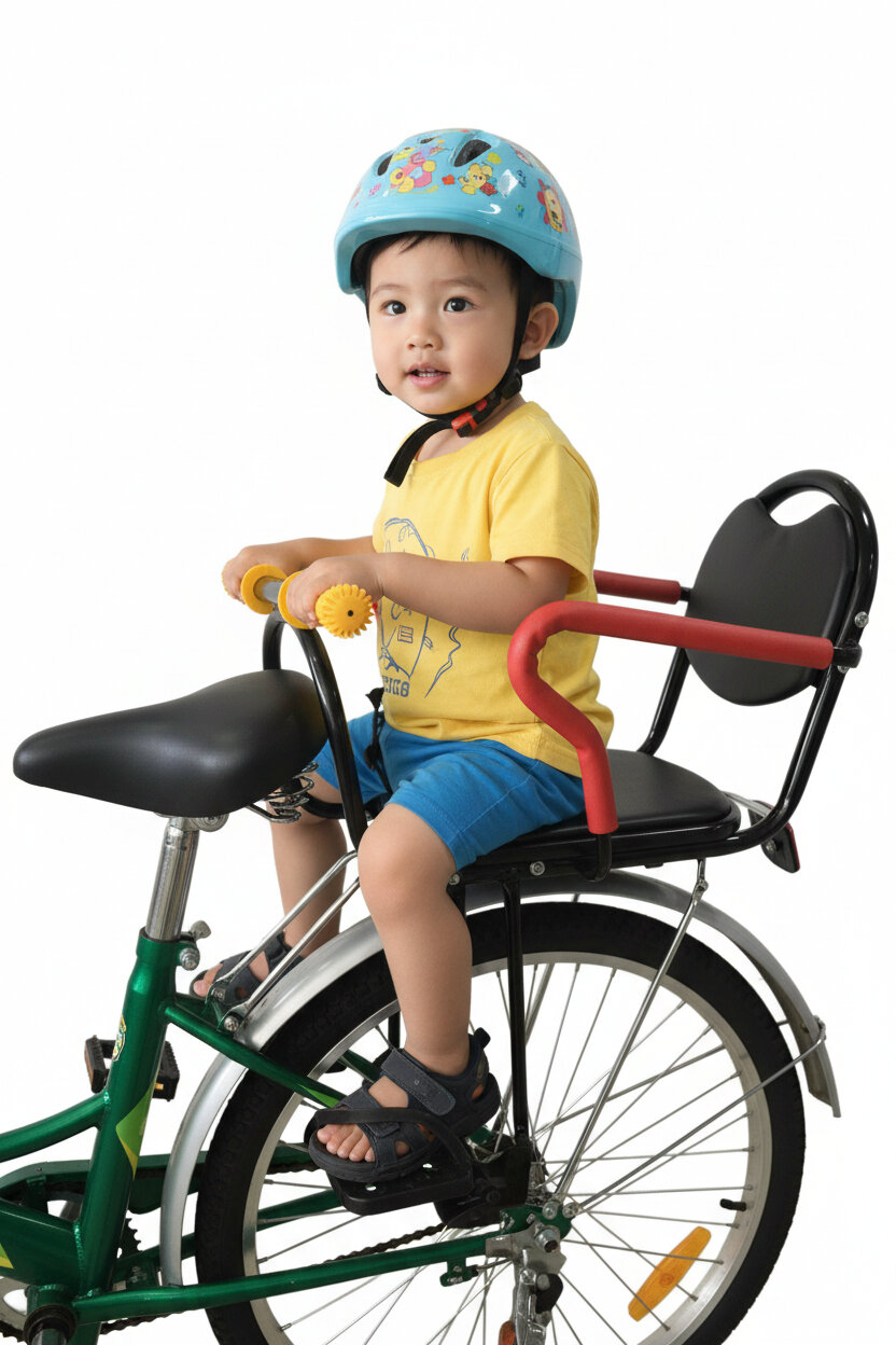 Детское кресло на багажник, красное, черное, желтое, мягкое сиденье