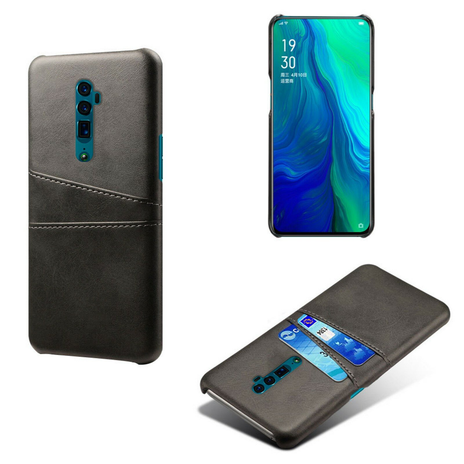 Чехол панель-накладка MyPads для Oppo Reno 10x Zoom из импортной кожи с визитницей и отделением для карт