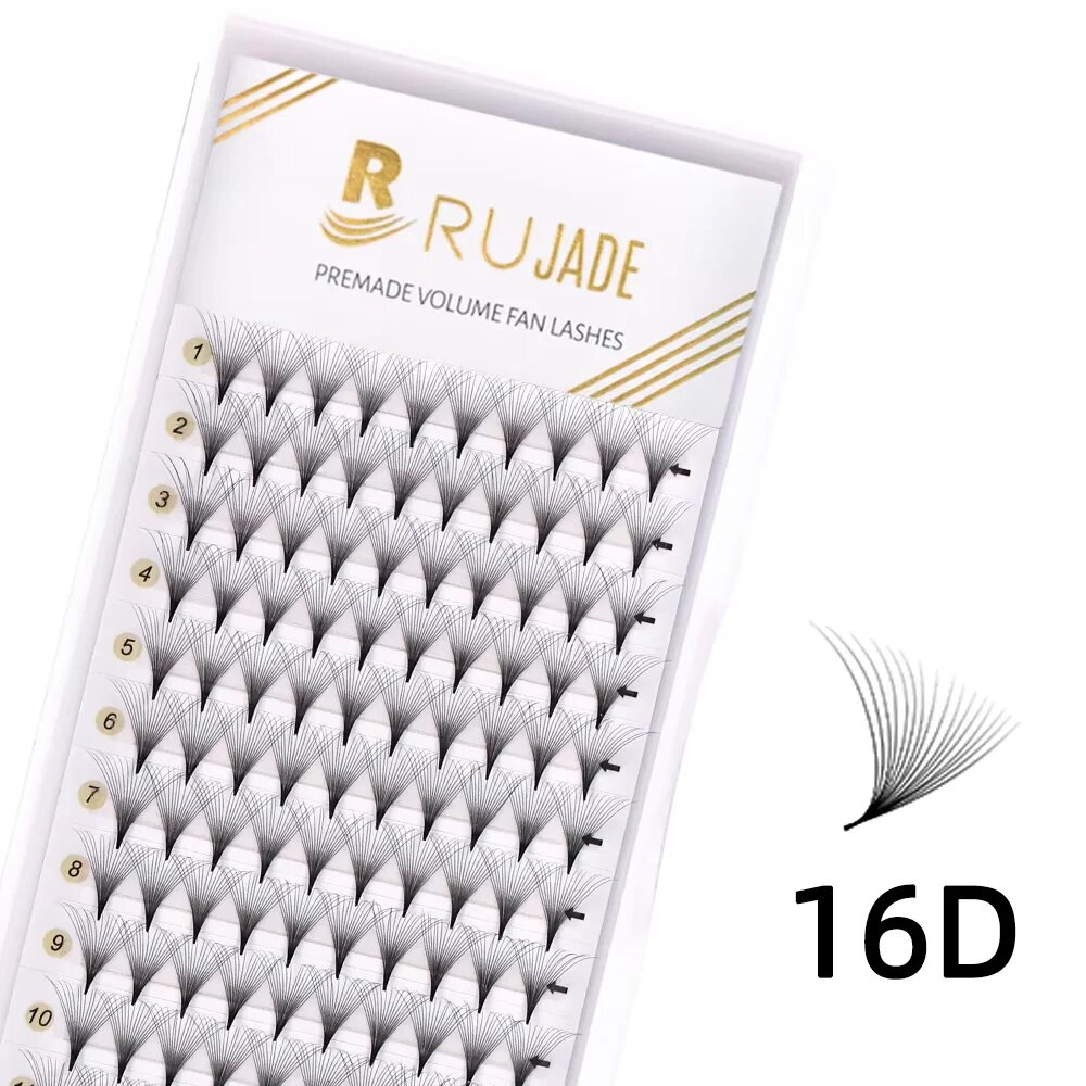 RUJADE Ресницы 16D D-изгиб 13 мм (120 веерок)