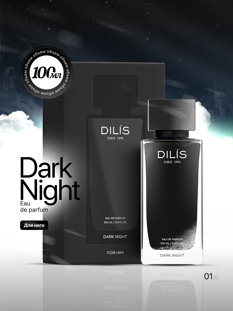 DILIS Парфюмерная вода мужская Dark night men 100 мл, восточный аромат