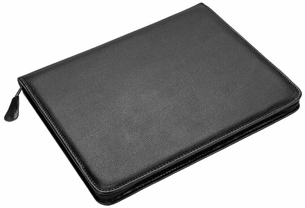Алекс Папка деловая из кожаного заменителя Лидер VIP-серия, на молнии, черная