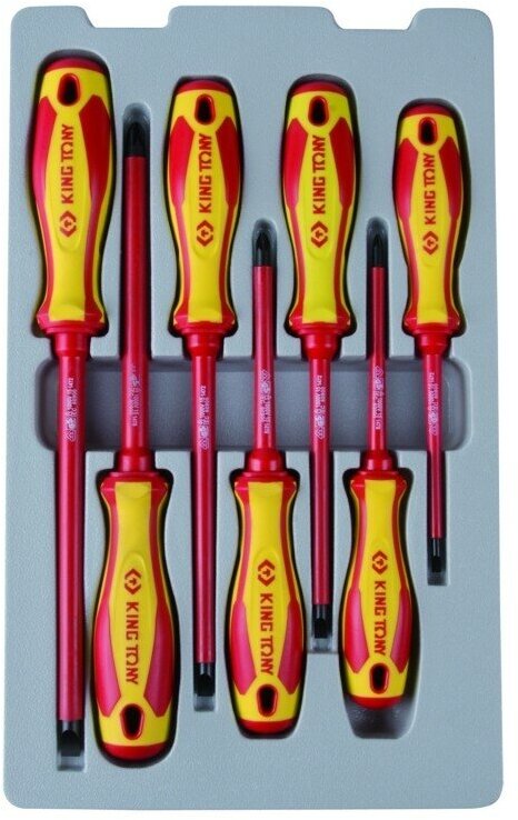 Набор отверток, диэлектрические, 7 предметов KING TONY 30617MR