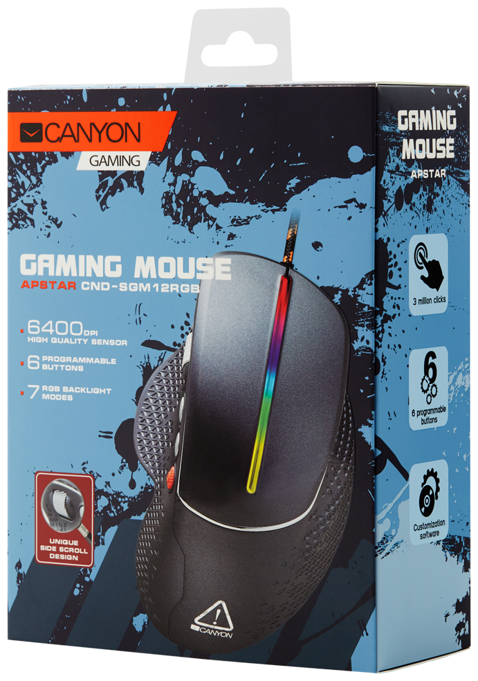 Купить Мышь Canyon CND-SGM12RGB, черный - цена: 1999 ₽, характеристики ...