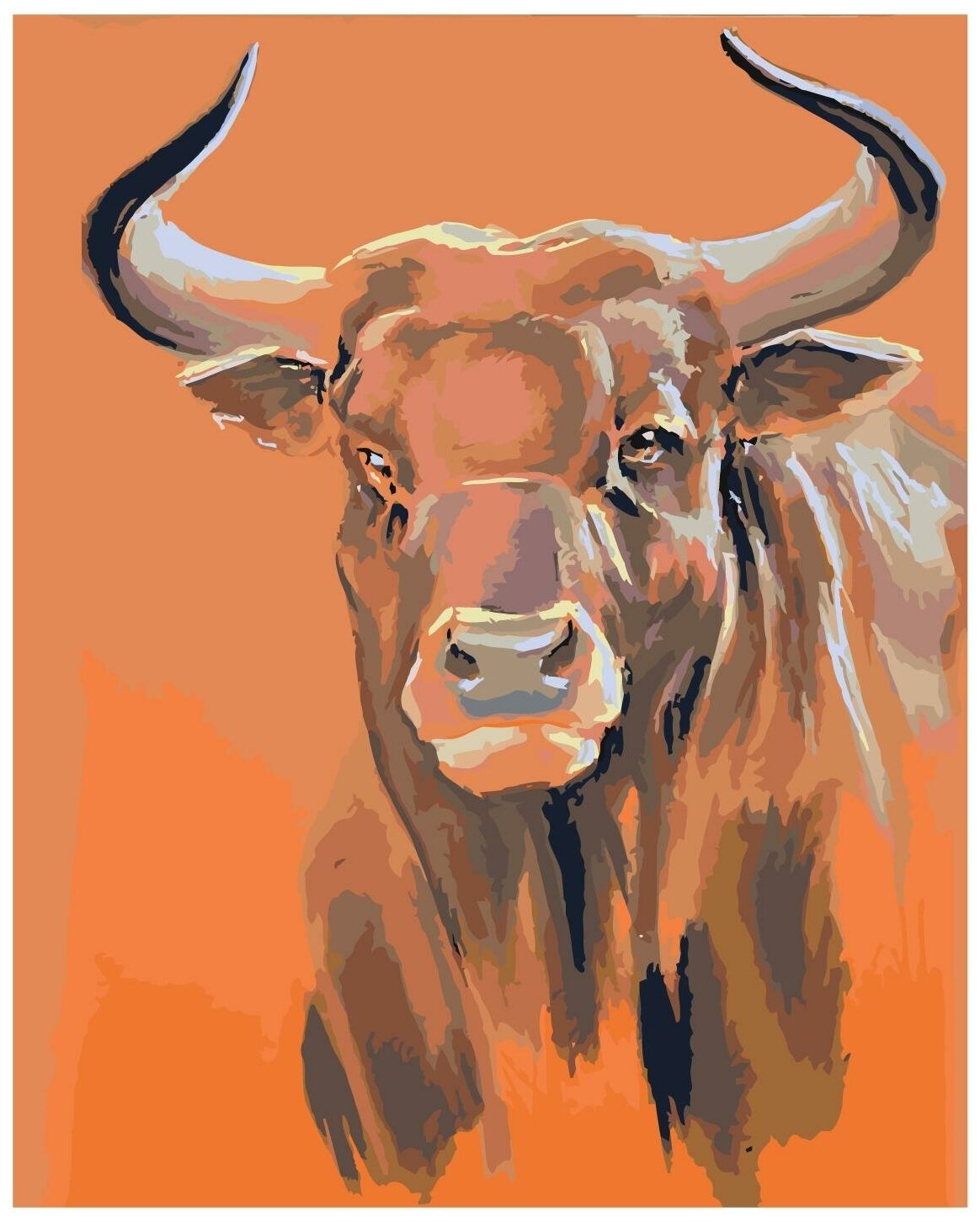 Взгляд быка Раскраска картина по номерам на холсте