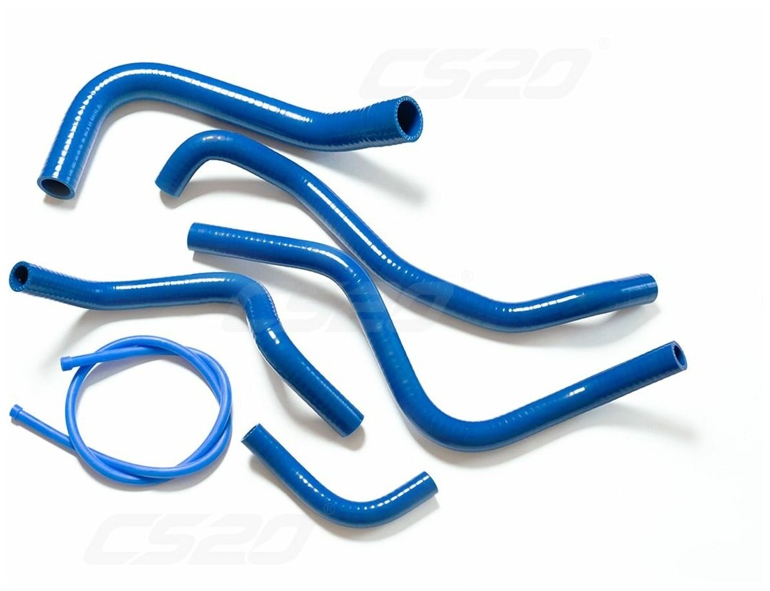 Патрубки двигателя для ВАЗ 2190 АКПП силикон синий 7 шт Profi CS-20
