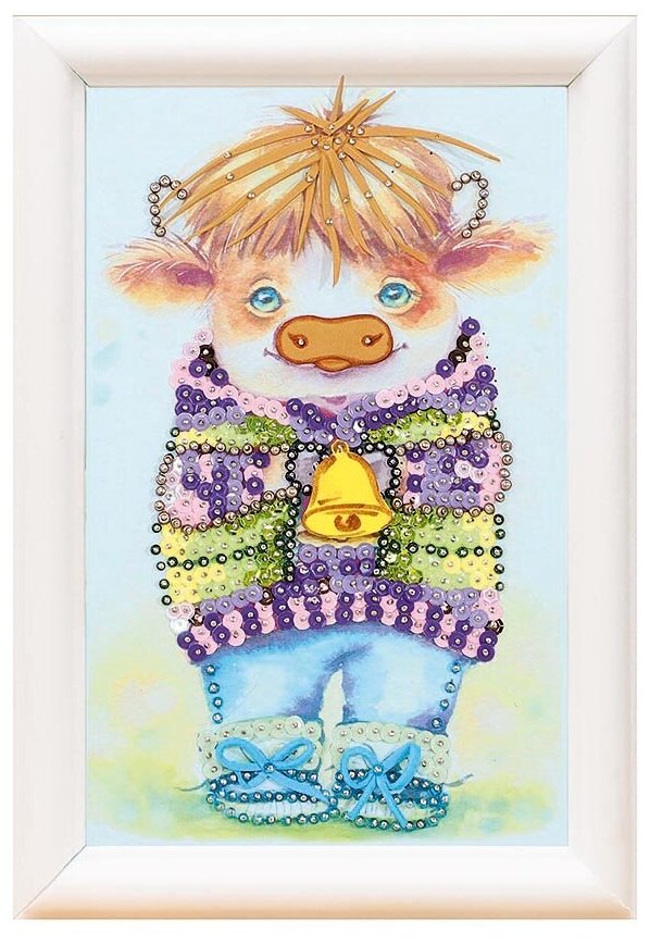 Мозайка из пайеток Бычок