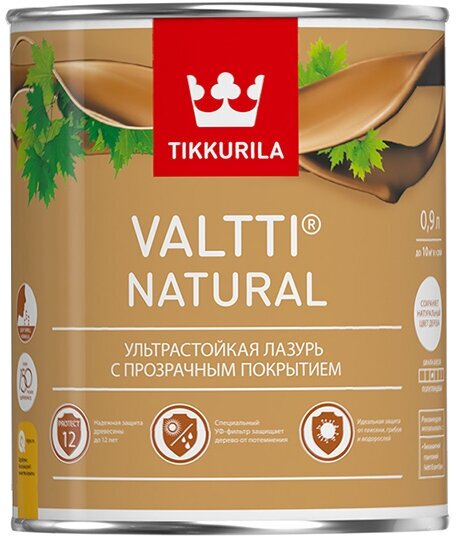 Антисептик Tikkurila/Tikkivala Valtti Natural декоративный для дерева бесцветный 0,9 л