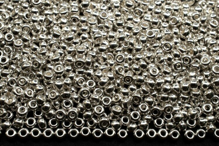 Бисер японский MIYUKI круглый 11/0 #0961 серебро, 10 грамм