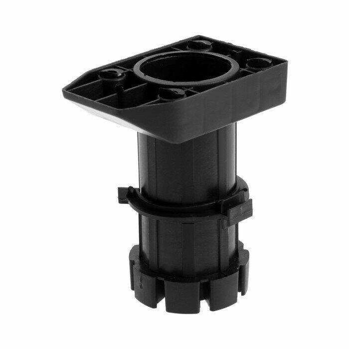 Опора пластиковая тундра, регулируемая d=40, H=100-140 мм, с клипсой, черная, набор 4 шт.