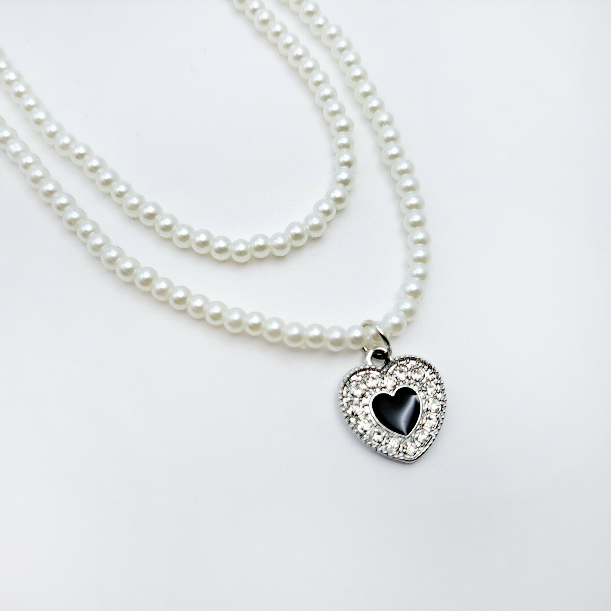 Чокер, жемчуг имитация, фианит