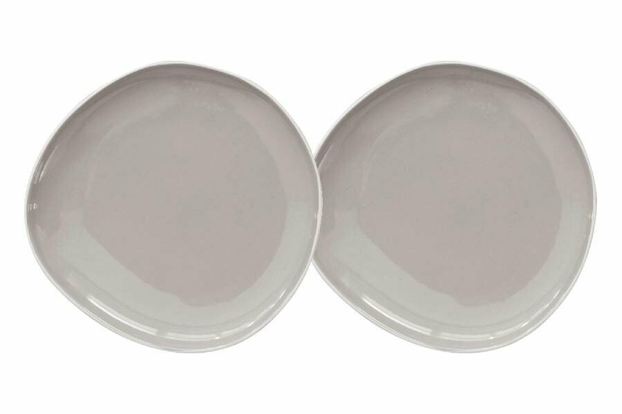 Набор 2 тарелки закусочных Organica, серая, 22 см (Easy Life)