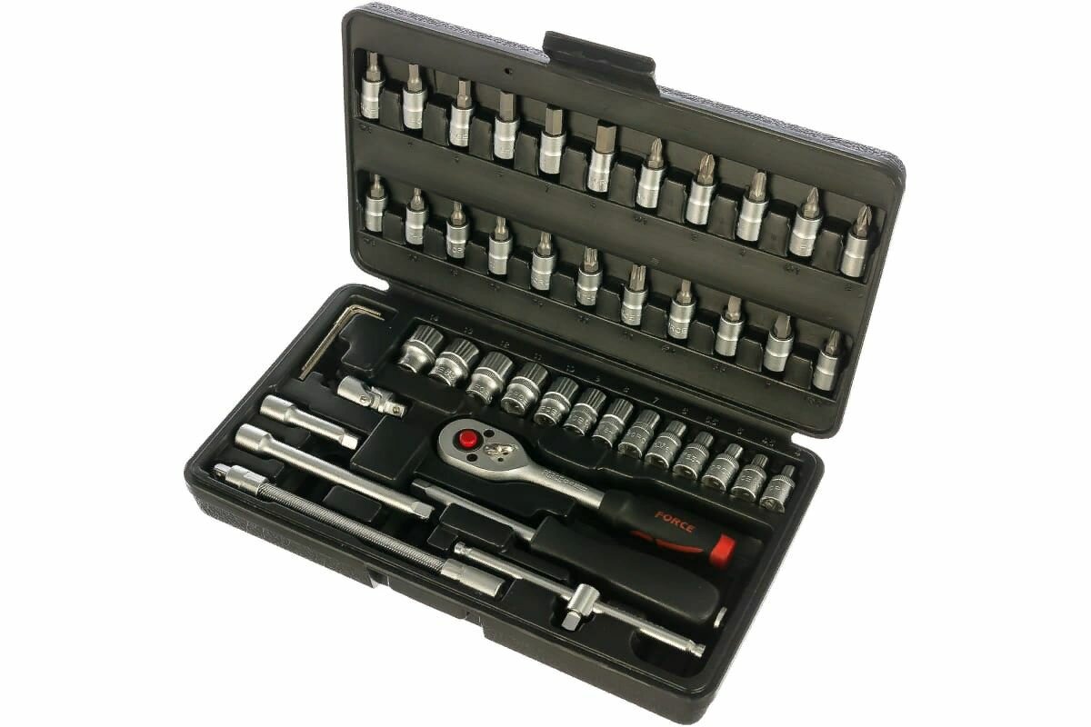 Набор инструмента FORCE 6 граней, Super Lock, 1/4, 46 предметов 2462-7