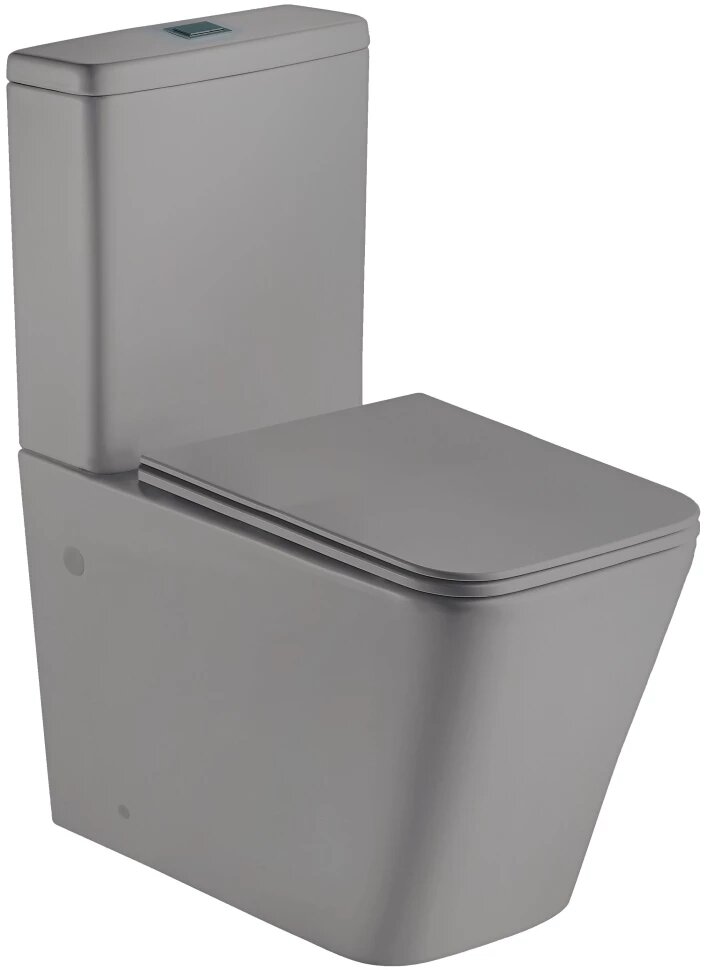 Унитаз-компакт WeltWasser Gelbach 001 XL MT-GR безободковый, с сиденьем микролифт, серый матовый