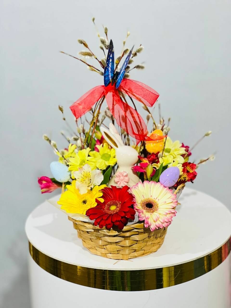 Цветы в корзине / Пасхальная композиция / Верба живая