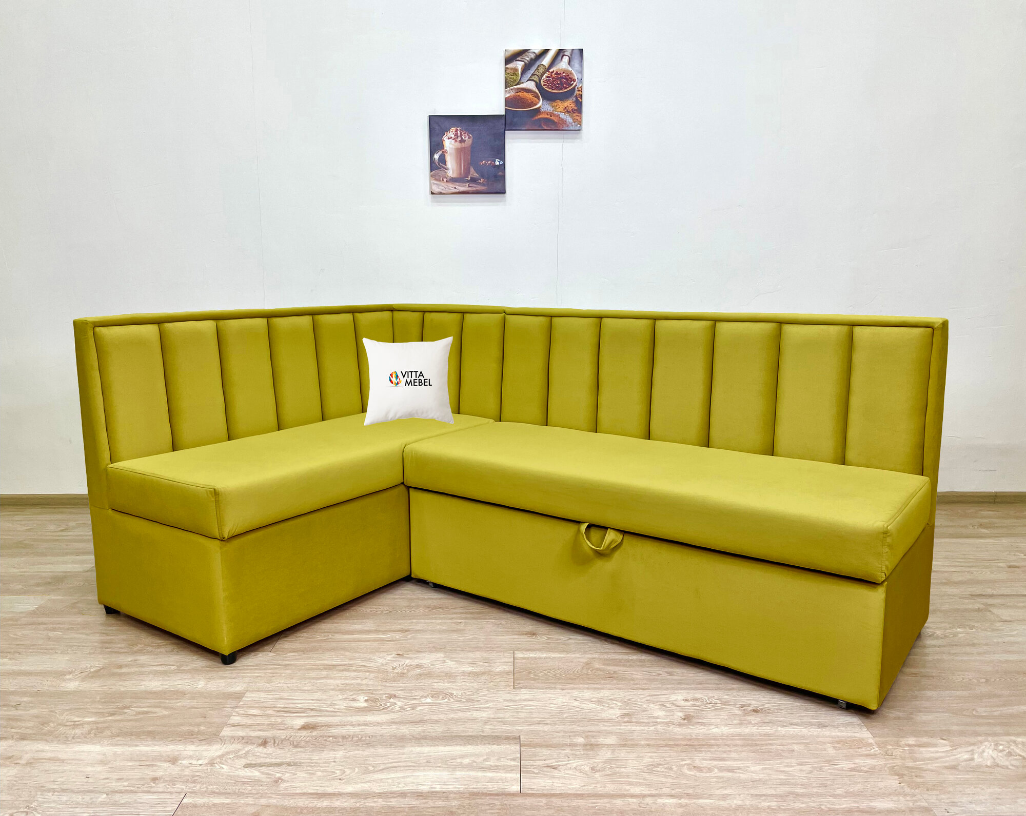 Кухонный уголок Santorini угол левый, желтый