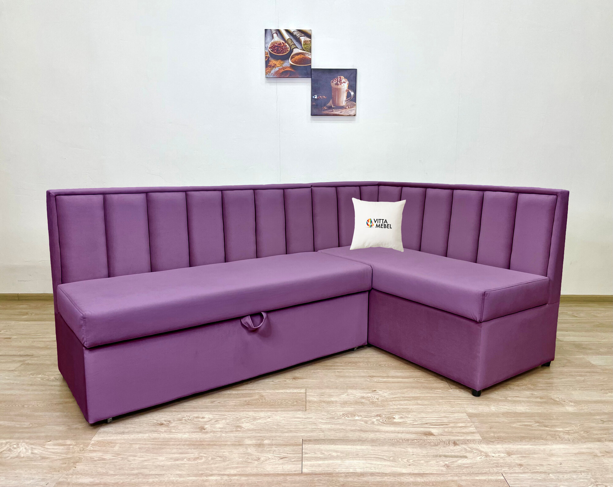 Кухонный уголок Santorini угол правый, фиолетовый