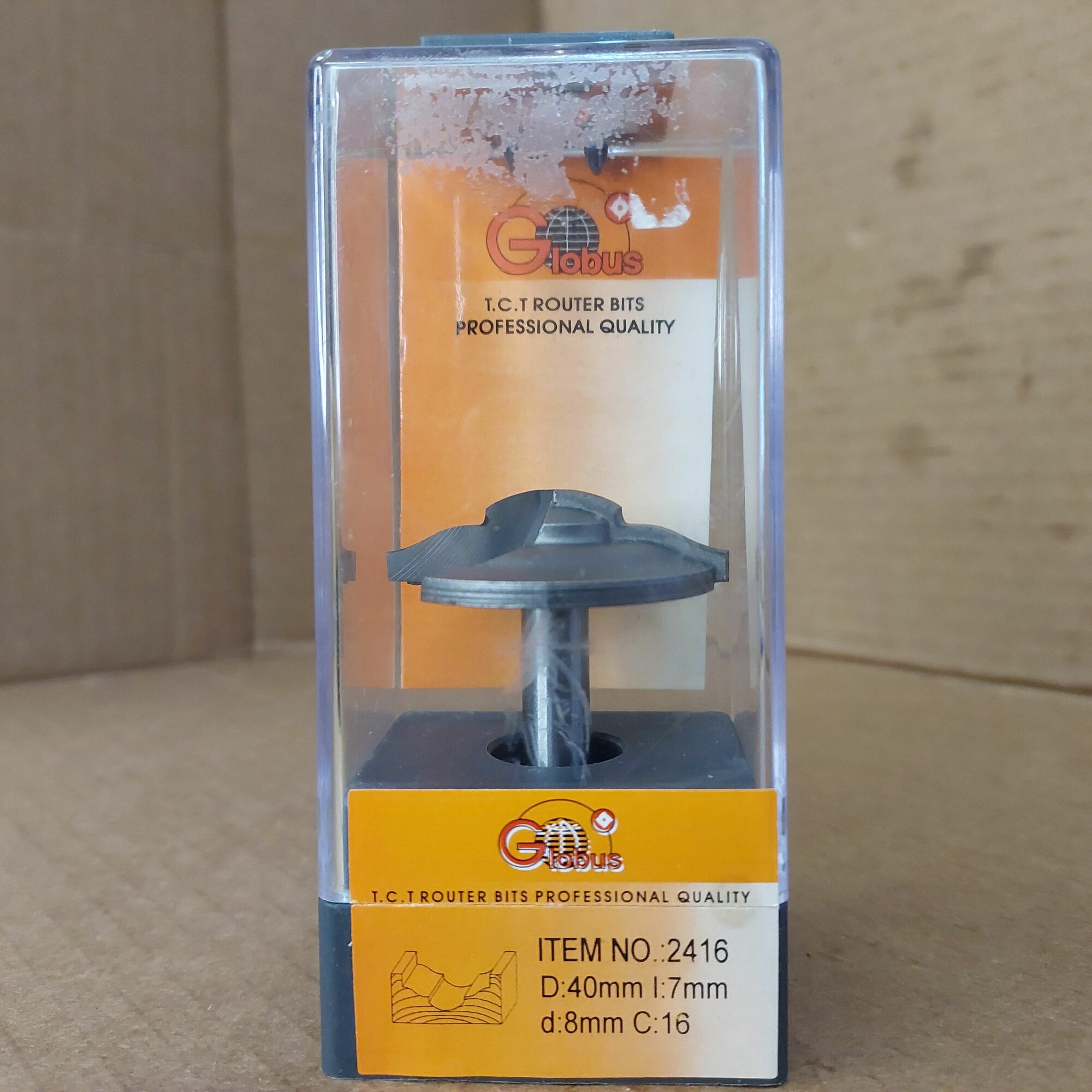 Фреза для фрезеровки фасадов ( псевдофиленка)Глобус 2416 D:40mm I:7mm d:8mm c:16mm Арт:2416D40d8