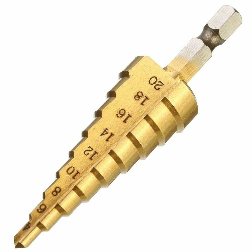 Сверло ступенчатое по металлу, пластику, дереву 4-20мм